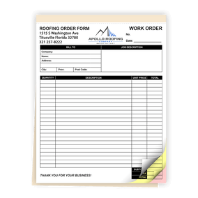 Roofing Invoice Form Books | PrintPPS.com®