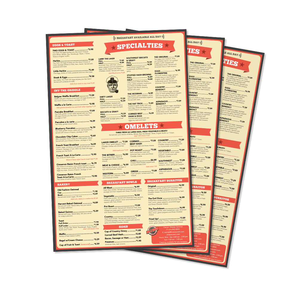Custom Disposable Menus: 11” x 17” | PrintPPS.com®