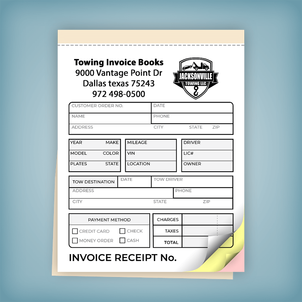 Towing Receipt Forms: 4.25” x 5.5” | PrintPPS.com®