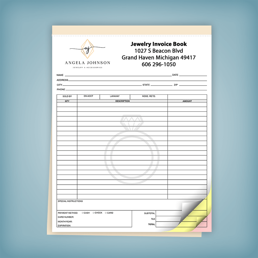 Jewelry Receipt Forms: 8.5” x 11” | PrintPPS.com®