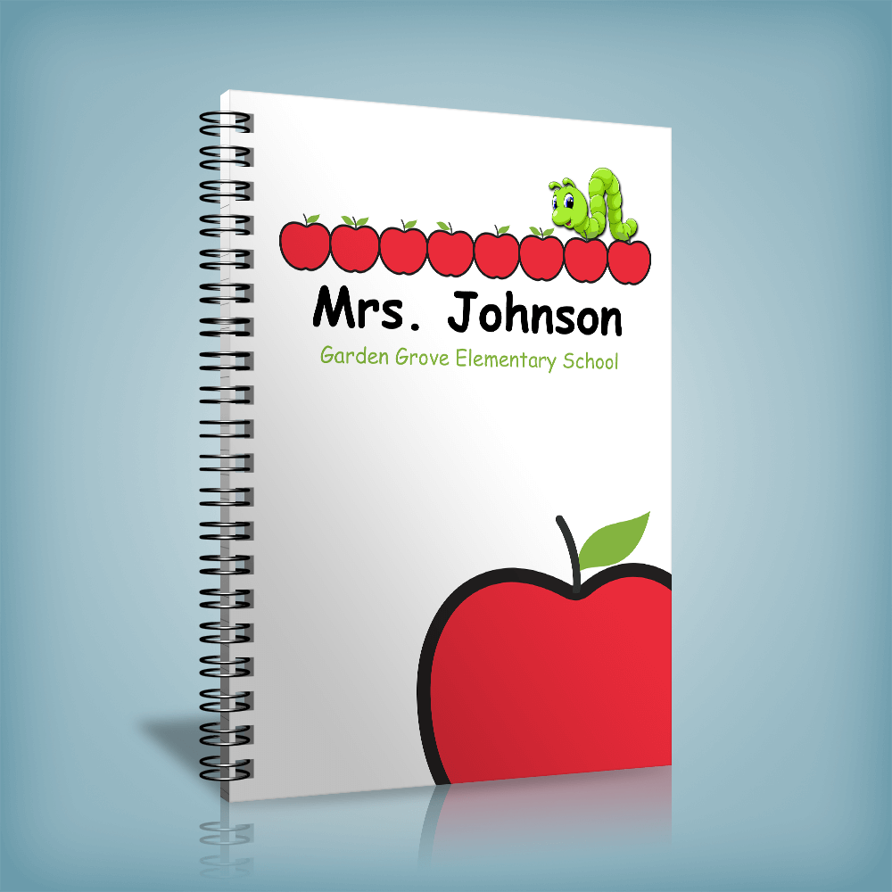 Teacher Gift Journals: Apples & Worm | PrintPPS.com®