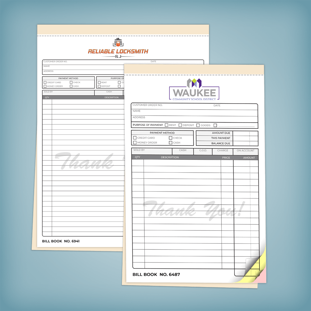 Custom Bill Books | PrintPPS.com®