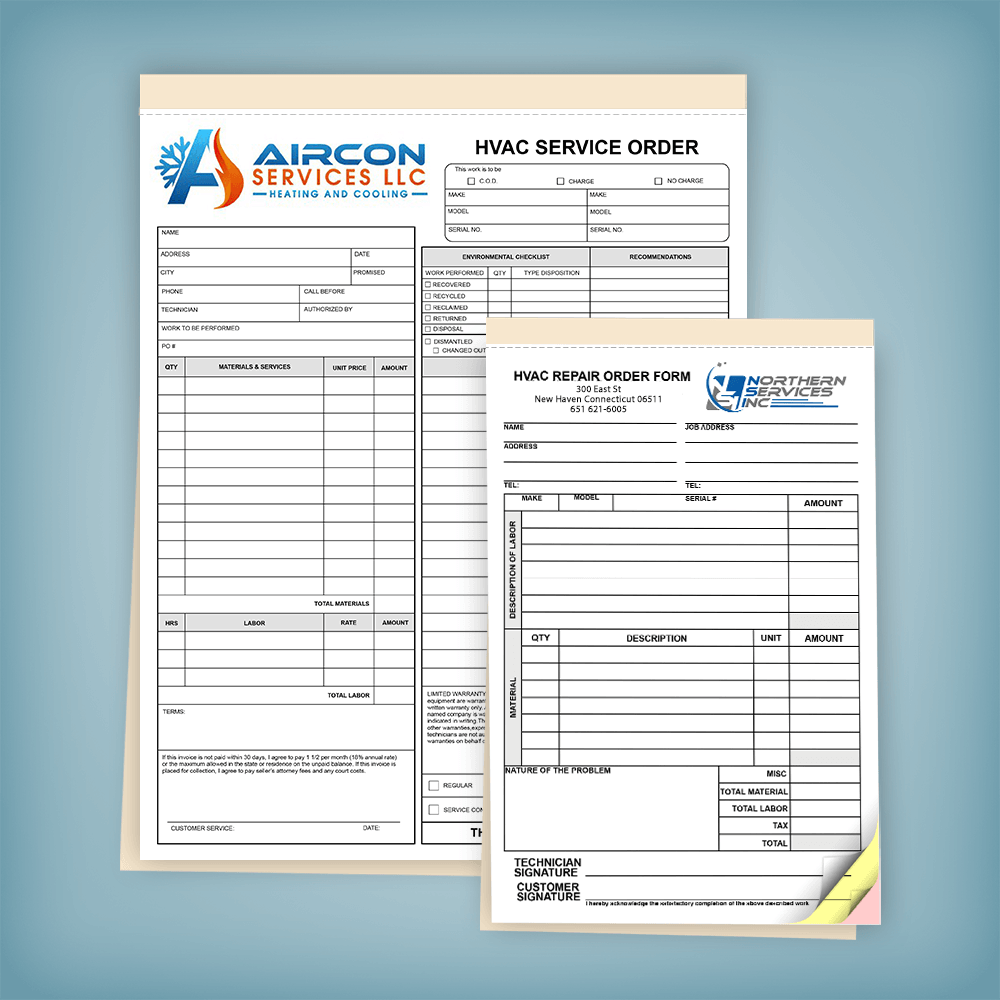 HVAC Service Invoice Form Books | PrintPPS.com®