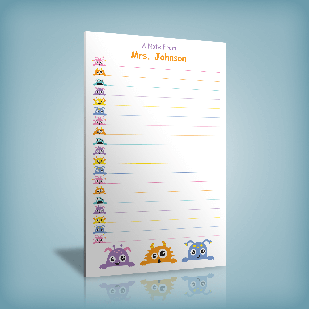 Teacher Gift Notepads: Cute Monsters | PrintPPS.com®