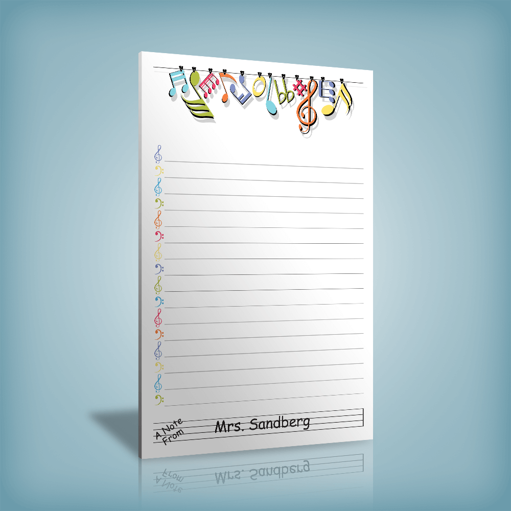 Teacher Gift Notepads: Music Notes | PrintPPS.com®