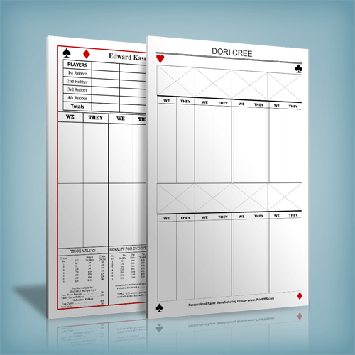 Personalized Bridge Score Pads | PrintPPS.com®